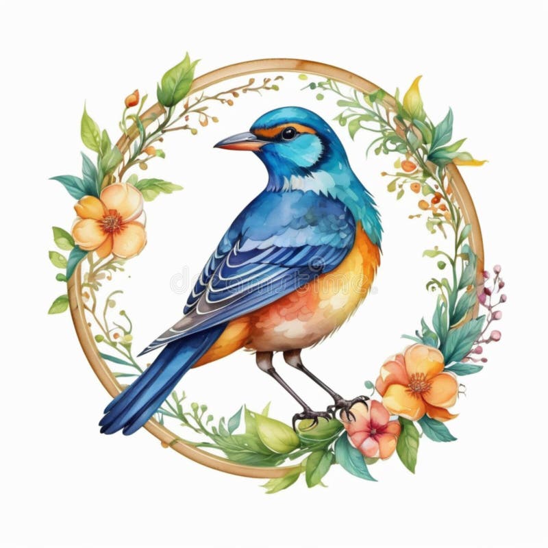 Circle of Flight: Bird Design in Circular Frame Stock Photo - Image of ...