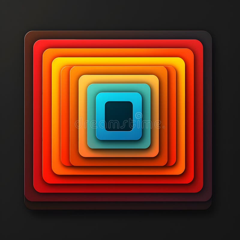 Vibrant Electric Blue and Magenta Square Art with a Rectangle in the ...