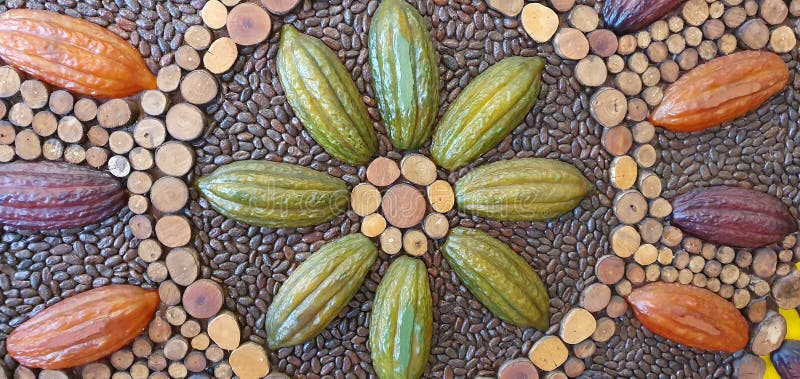 Artistic Design of Interior Wall Using Natural Materials Stock Image ...