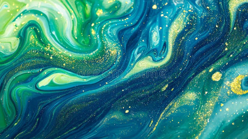 Artistic Digital Interface Featuring Vibrant Waves and Bubbles Stock ...