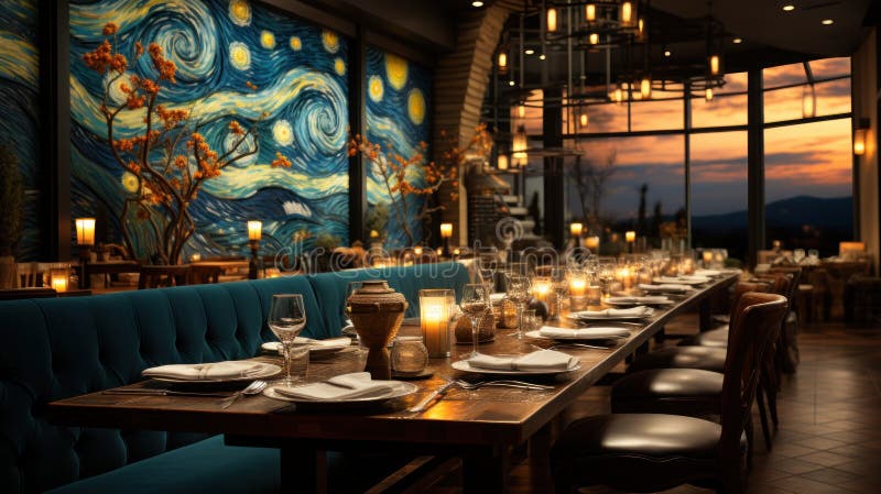 Artistic Dining: Van Gogh-inspired Starry Night Room. Created with ...