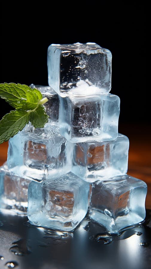 An Artistic Display of Arranged Ice Cubes, Creating a Captivating Still ...