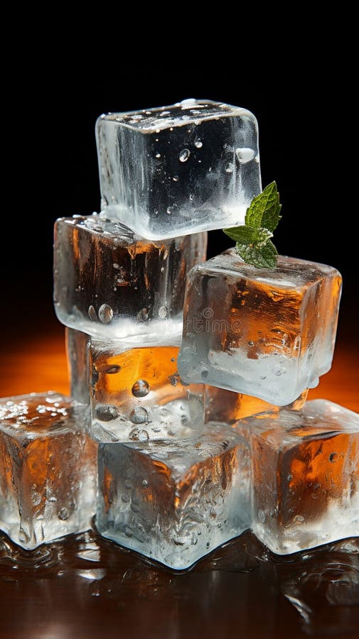 An Artistic Display of Arranged Ice Cubes, Creating a Captivating Still ...