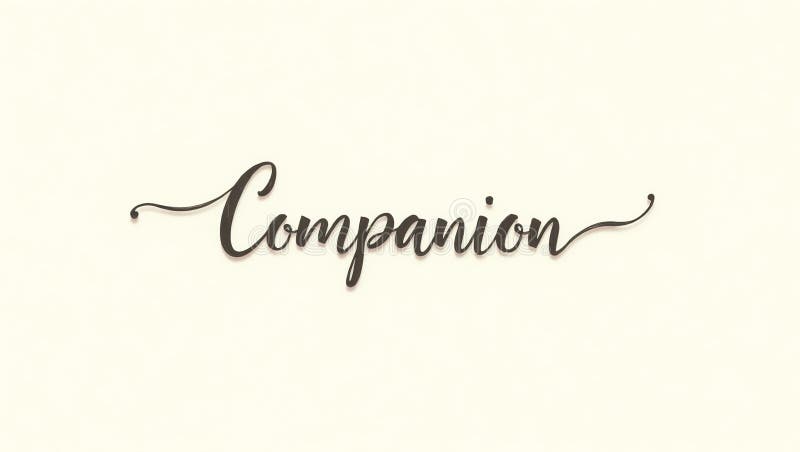 Artistic Display of Companion Lettering in Elegant Script Stock ...