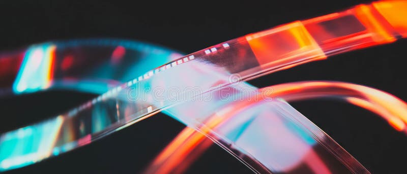 Artistic Display of Film Strips with Emulsion Lift Effect on a Black ...