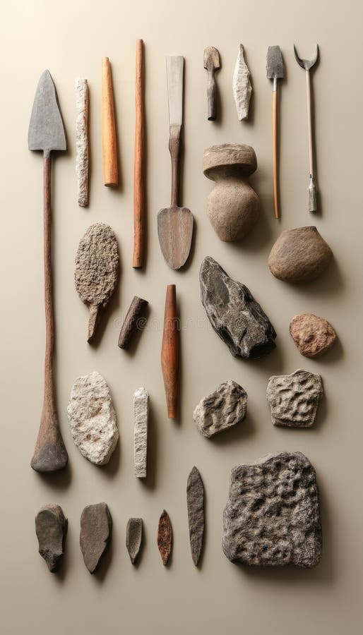Artistic Display of Jomon Pottery and Stone Tools Highlighting Ancient Craftsmanship Techniques ...