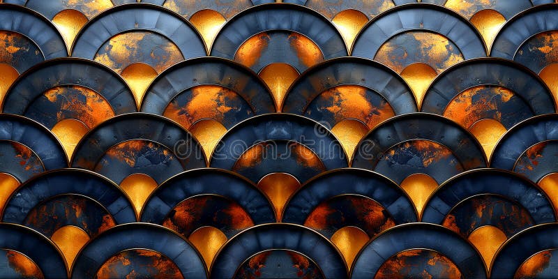 Artistic Display of Layered Circular Patterns with Warm Tones in a ...