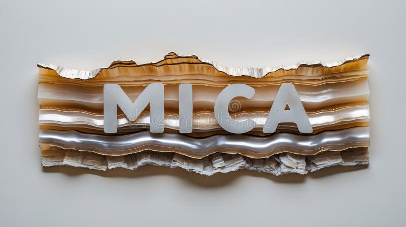 Artistic Display of Layered Mica with Bold Typography Emphasizing Mica ...
