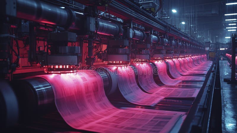 Artistic Display of a Modern Printing Process Stock Illustration ...