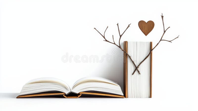 An Artistic Display of an Open Book and a Decorative Bookend with a ...