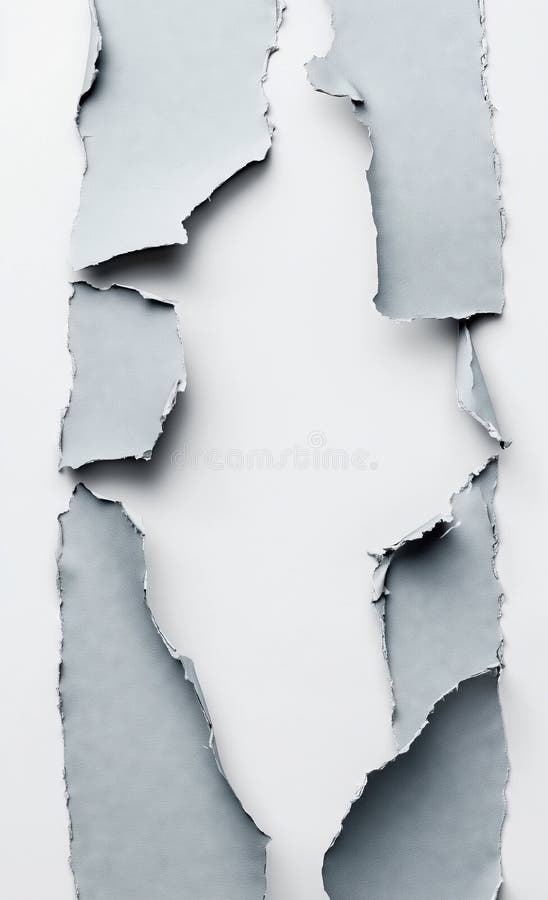 Artistic Display of Realistic Gray Torn Paper with Intricate Ripped ...