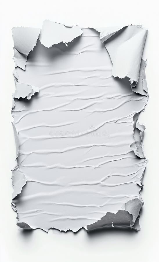 Artistic Display of Realistic Gray Torn Paper with Jagged Edges ...