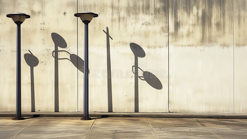 Abstract Shadows of Street Lamps on Wall Stock Image - Image of ambient ...