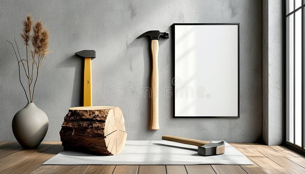 Artistic Display of Tools and Nature in a Minimalist Interior Setting ...