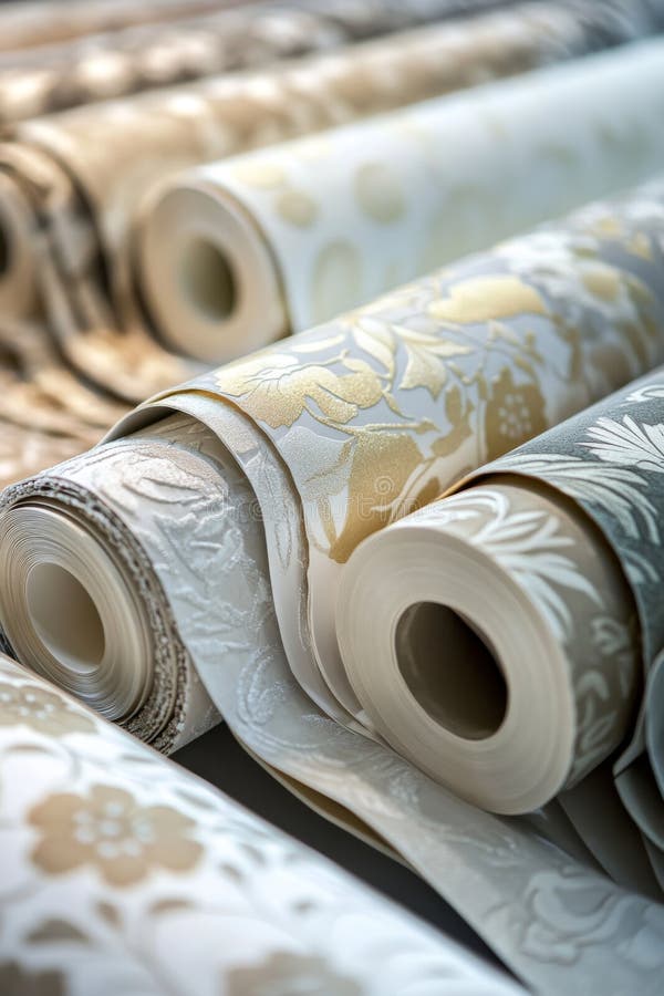 Artistic Display of Wallpaper Samples Stock Illustration - Illustration ...