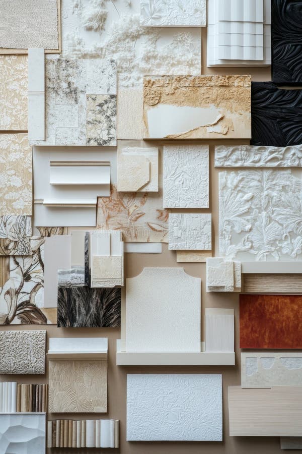 Artistic Display of Wallpaper Samples Stock Illustration - Illustration ...