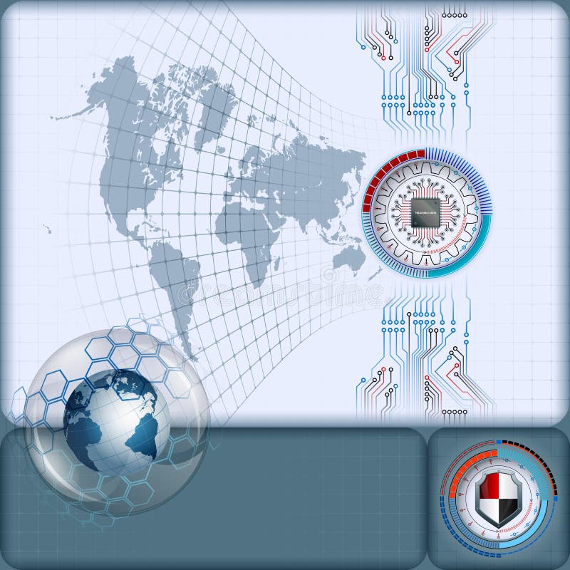 Artistic Distorted World Map and Grid with Processor in Futuristic ... Artistic Distorted World Map and Grid with Processor in Futuristic ...