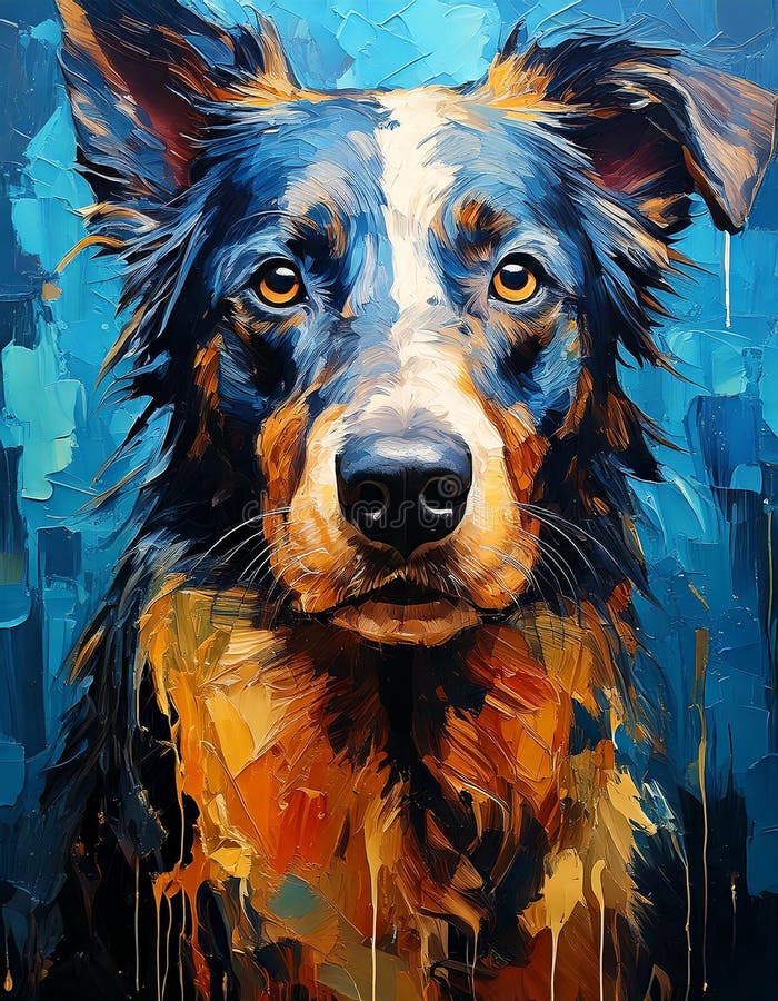 Artistic Dog Face stock illustration. Illustration of impressionism ...