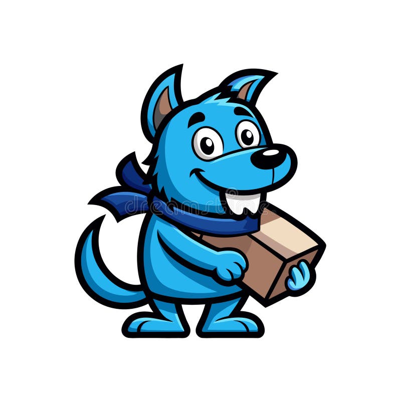 Artistic Dog Packing Cartoon Illustration Stock Image - Illustration of ...