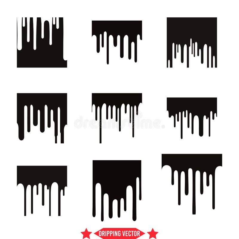 Artistic Drip Elements Intriguing Vector Set for Designers Stock Vector ...