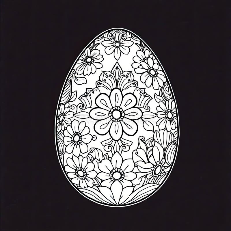 An Artistic Easter Egg Drawing Perfect for DIY Coloring and Springtime ...