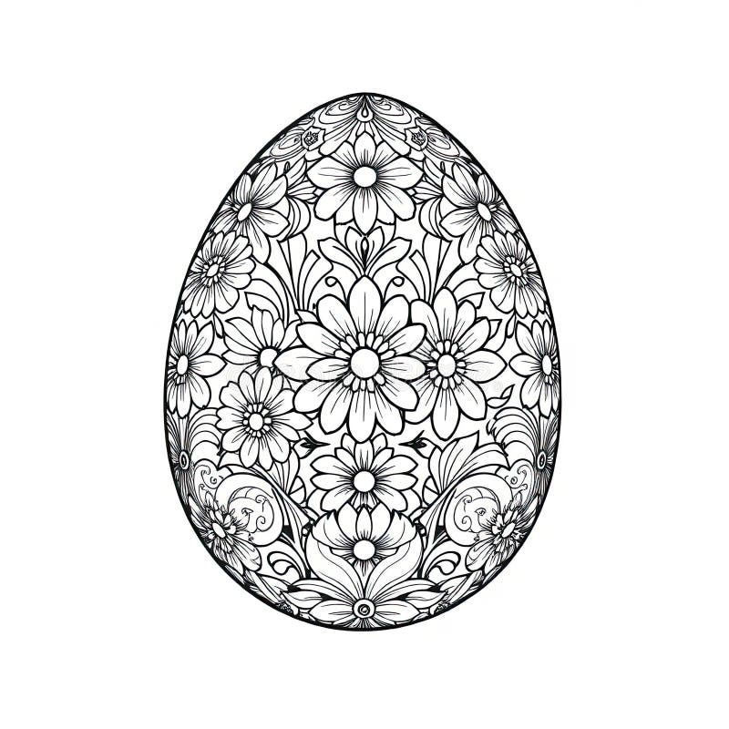 An Artistic Easter Egg Drawing Perfect for DIY Coloring and Springtime ...