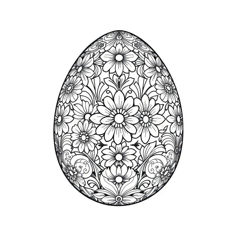 An Artistic Easter Egg Drawing Perfect for DIY Coloring and Springtime ...