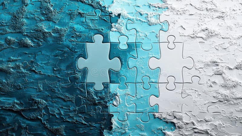 Artistic Environment Close-up of Collaborative Abstract Puzzle Piece ...