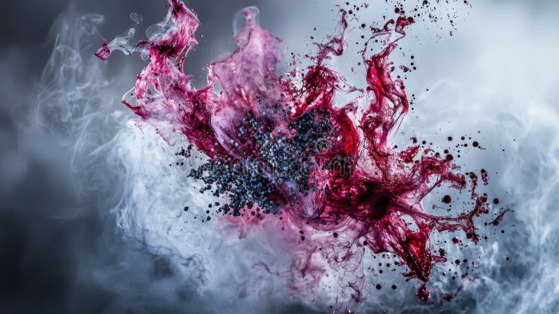 Artistic Environment Dynamic Burst of Toner Particles in Abstract Art ...