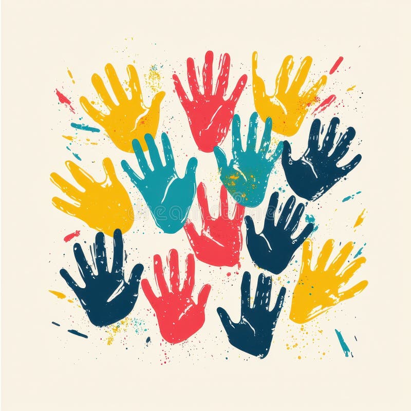 Artistic Expression in Colorful Handprints a Vibrant Creative Space ...