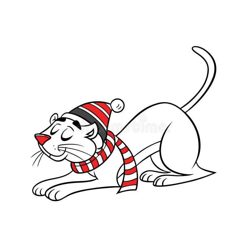 Artistic Expression of a Drowsy Panther Stock Illustration ...