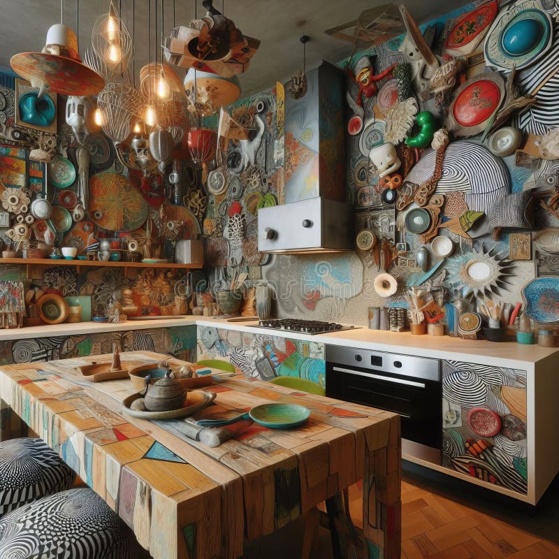 Artistic Expression a Kitchen Designed for Creativity and Art Stock ...