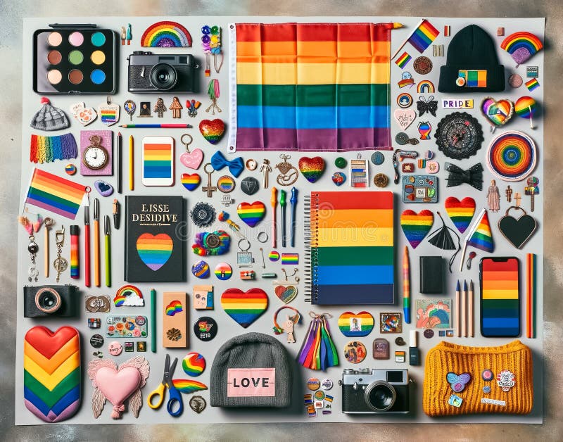 Artistic Expression and LGBTQ Pride in Creative Workspace Stock Photo ...