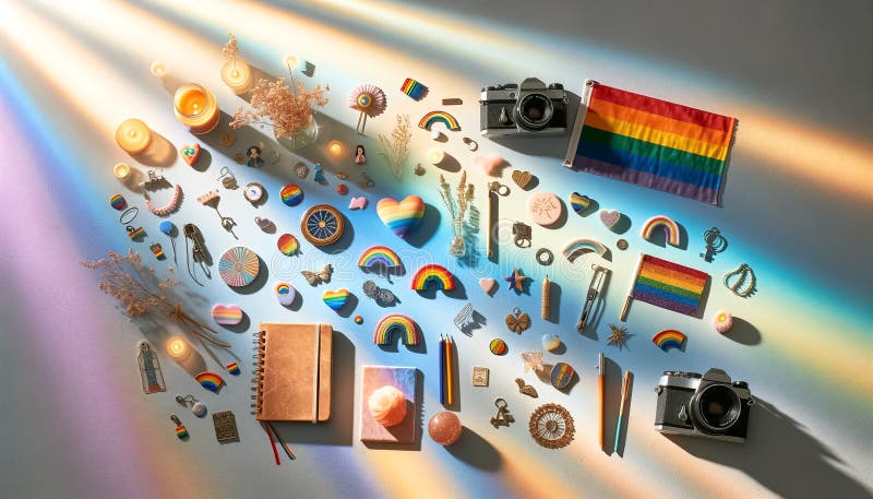 Artistic Expression and LGBTQ Pride in Creative Workspace Stock Photo ...