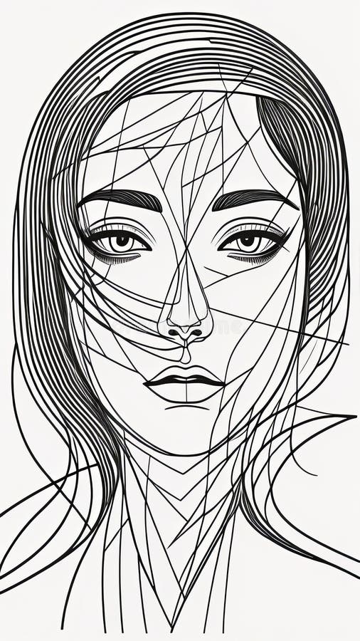 Artistic Expression in Line Art Stock Illustration - Illustration of ...