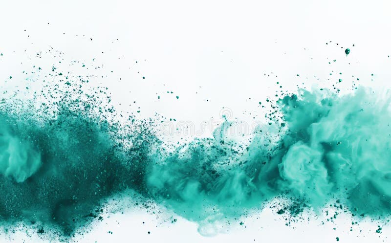 An Artistic Expression Showcasing Vibrant Turquoise Powder Dispersing ...
