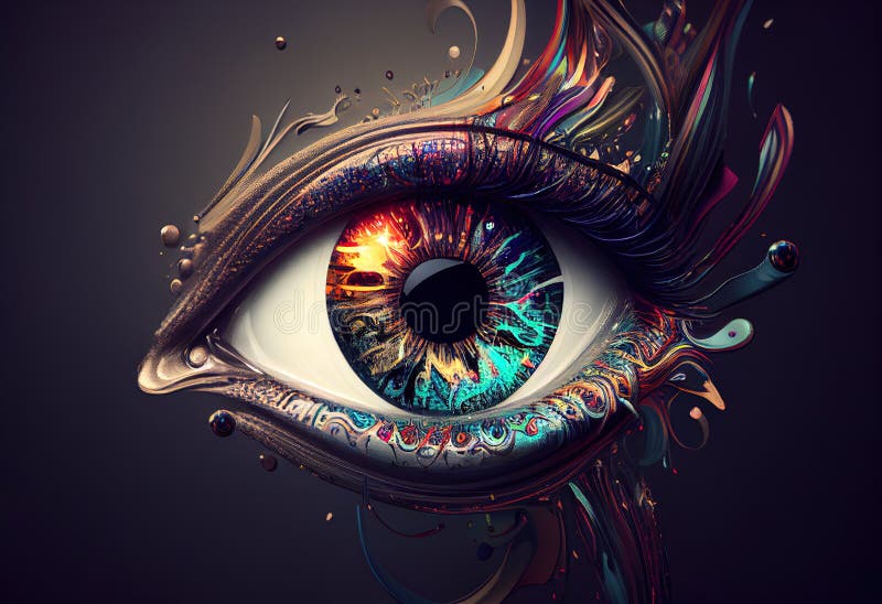 Artistic Eye Vision Illustration. AI Generative Stock Illustration ...