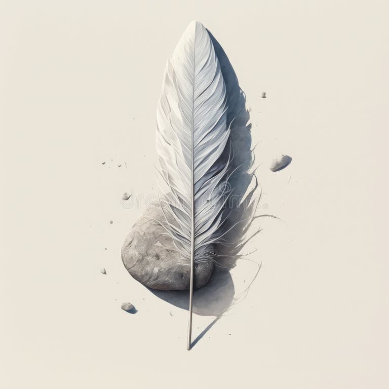 Artistic Feather and Stones on Light Background Stock Image - Image of ...