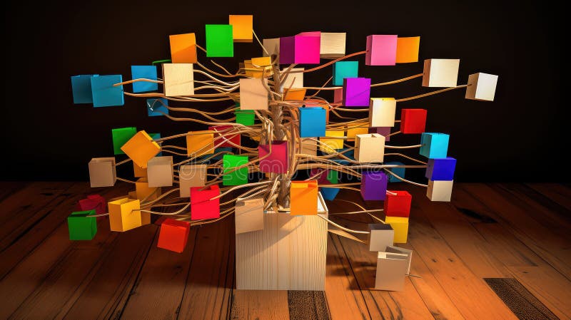 Artistic File Tree Structure Stock Illustration - Illustration of ...