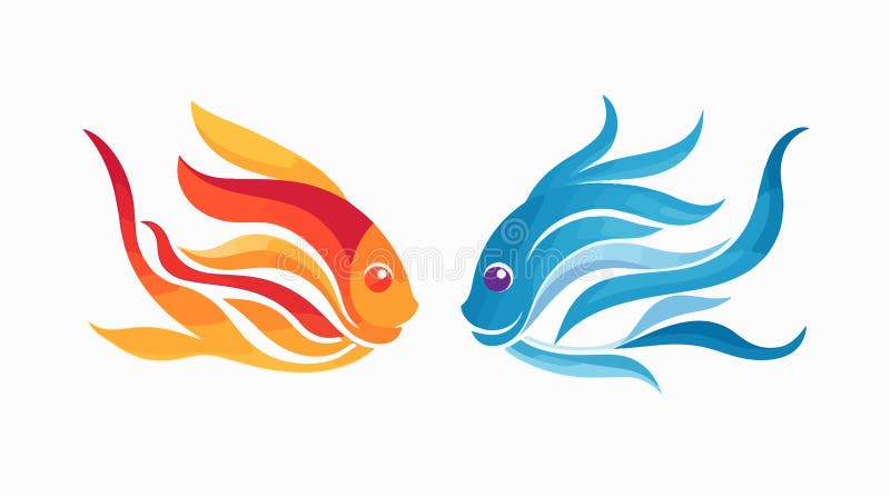 Artistic Fish Logo Vector Element in Cartoon Style for Creative ...