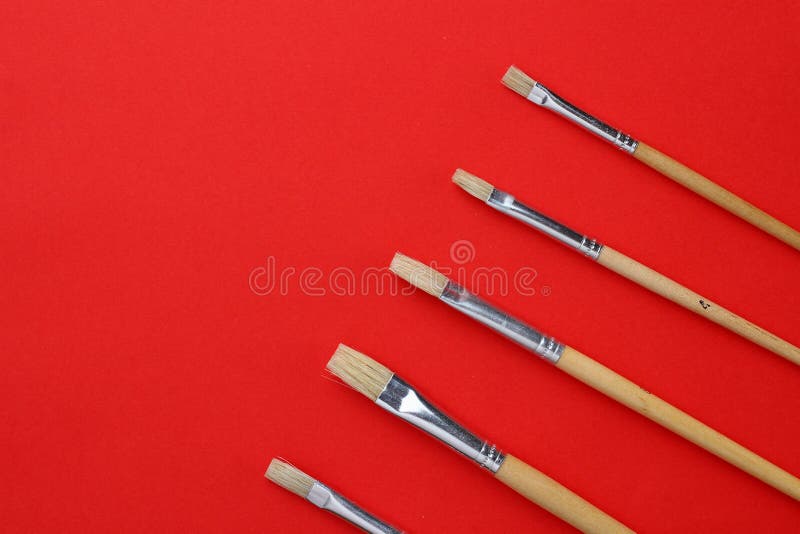 Artistic Flat Brushes of Different Widths for Lettering or Drawing ...