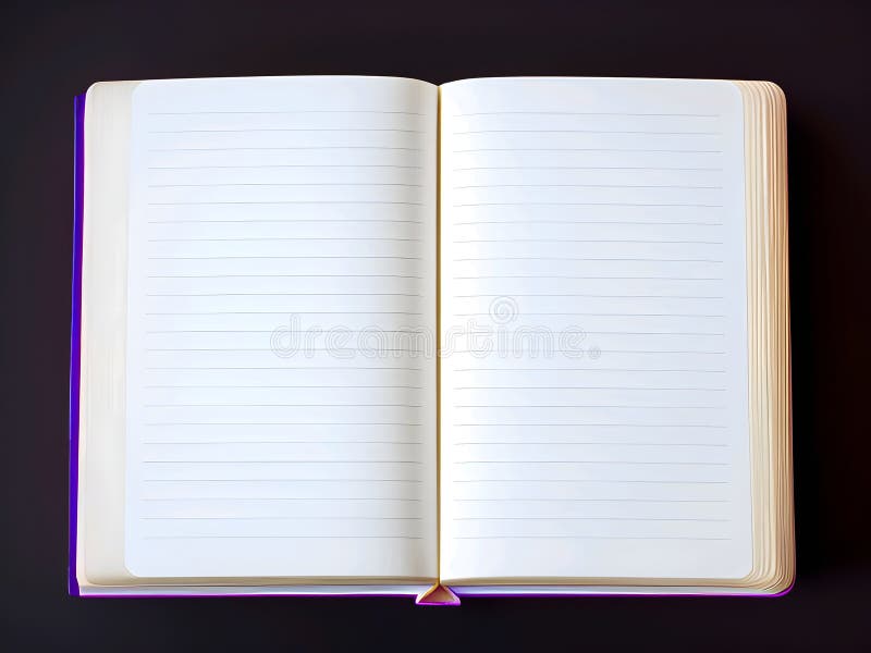 Artistic Flat Lay of an Open Notebook on a Dark Background Stock Image ...