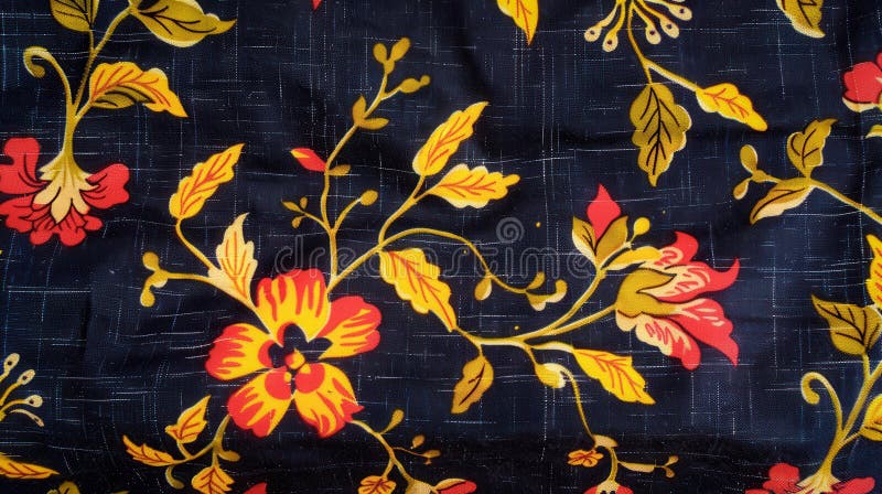Artistic Floral Batik Design with Creative Chaos (Var. 4) Stock Image ...