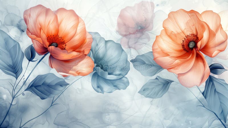 Subtle Floral Illustrations, Artistic Floral Designs in Gentle Hues ...