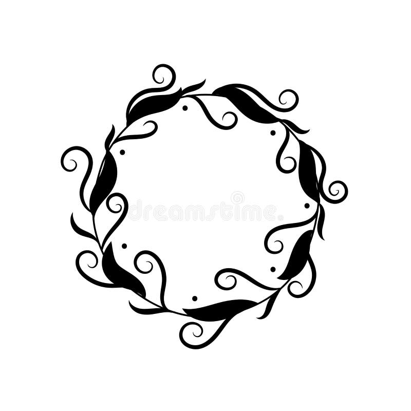 Artistic Floral Round Frame Flat Design Art Decoration Vector ...