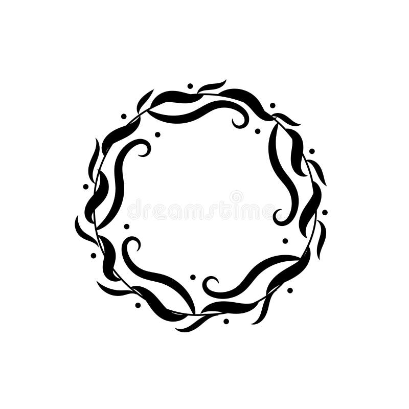 Artistic Floral Round Frame Flat Design Art Decoration Vector ...