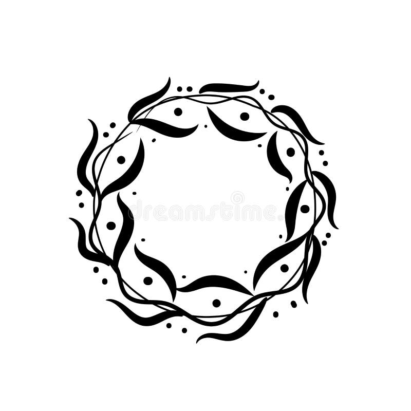 Artistic Floral Round Frame Flat Design Art Decoration Vector ...
