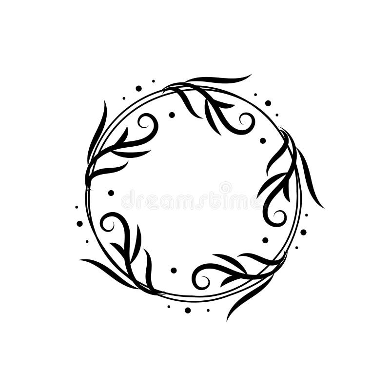 Artistic Floral Round Frame Flat Design Art Decoration Vector ...
