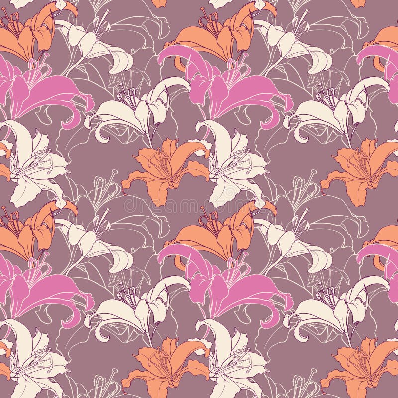 Artistic Floral Seamless Texture. Stock Illustration - Illustration of ...