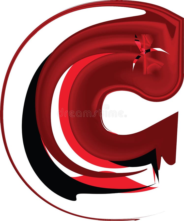 Artistic font letter c stock vector. Illustration of drawing - 100504536